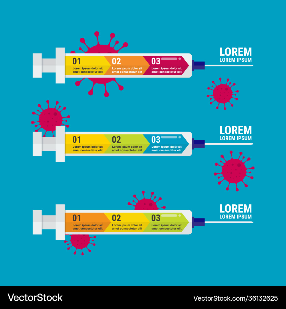 Syringe infographic coronavirus concept Royalty Free Vector