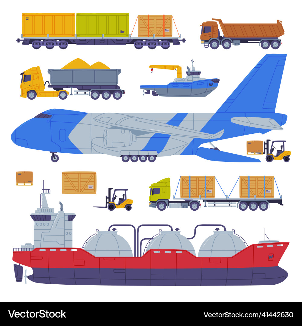 Cargo transport and freight delivery logistics Vector Image