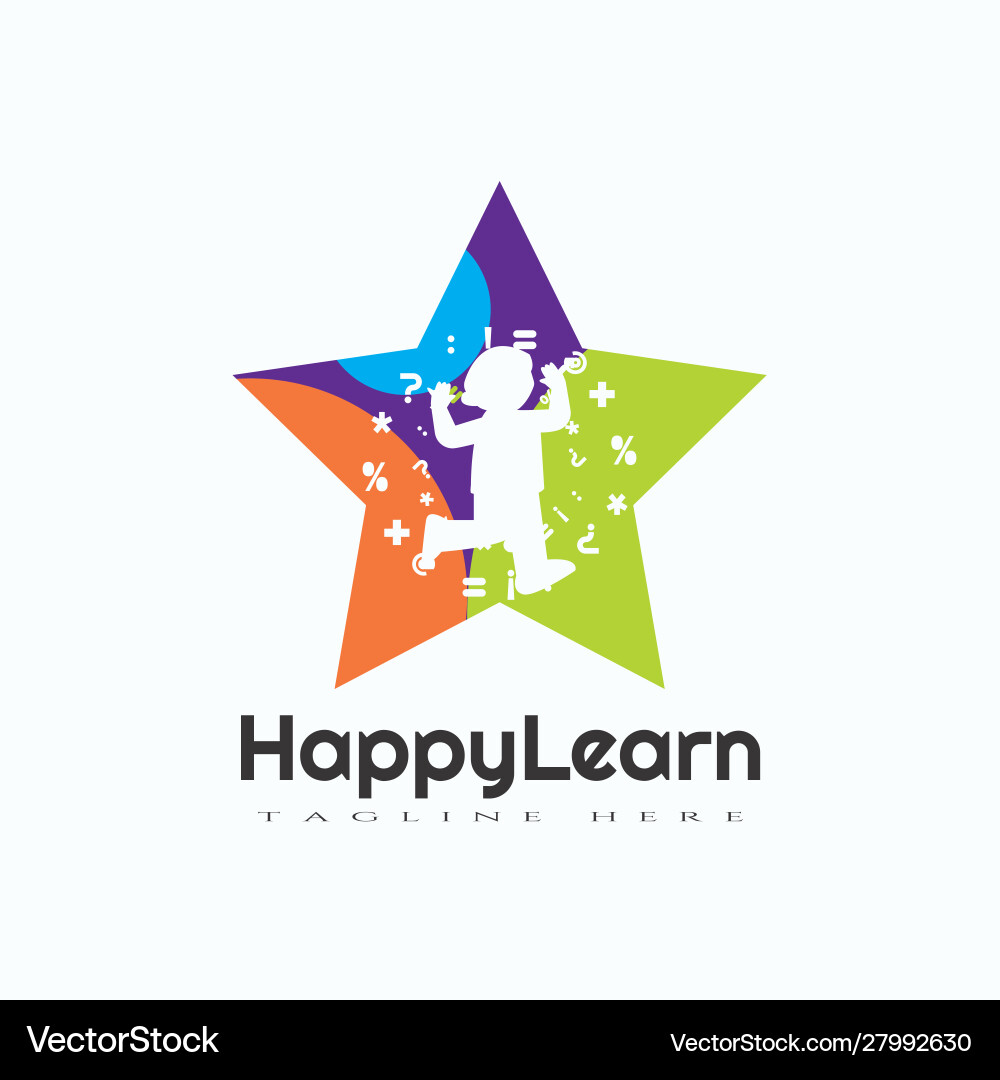 Child learn logo design kid education icon Vector Image
