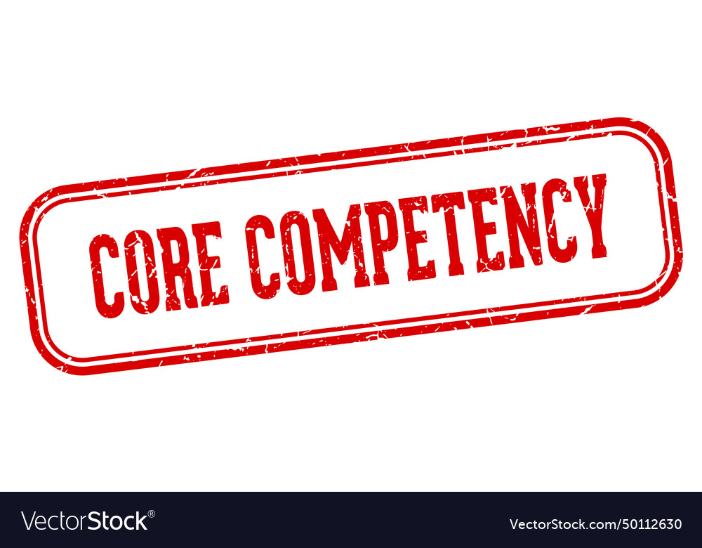 Core competency stamp rectangular Royalty Free Vector Image