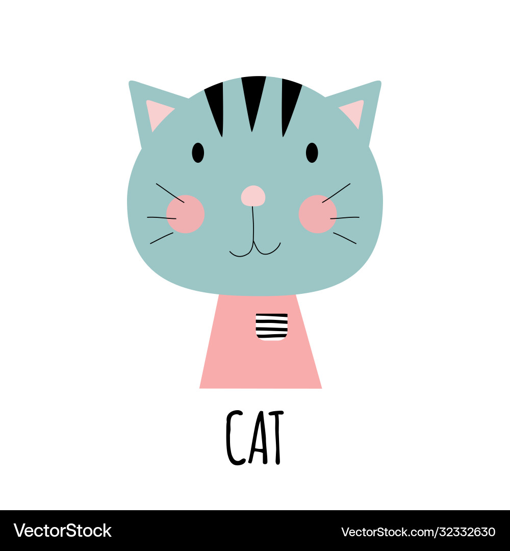 Cute little cat animal icon Royalty Free Vector Image