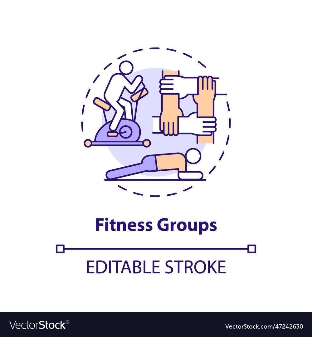 Fitness groups concept icon Royalty Free Vector Image Fitness groups concept icon Royalty Free Vector Image
