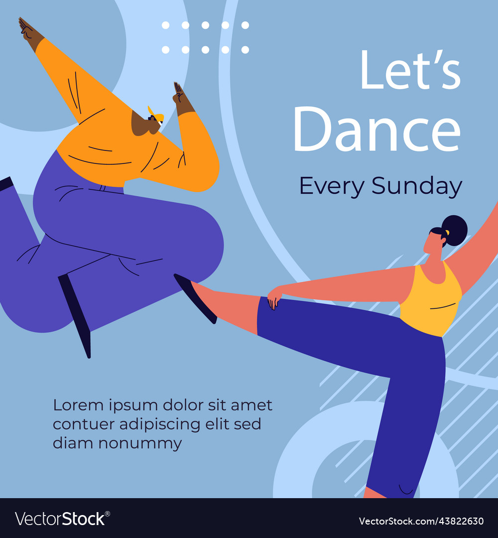 Flat design dance school posts Royalty Free Vector Image