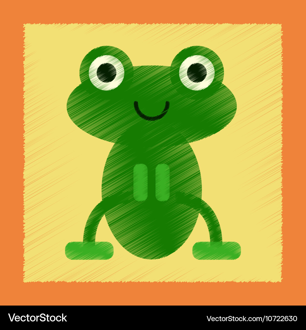 Flat shading style icon Cute frog cartoon Vector Image