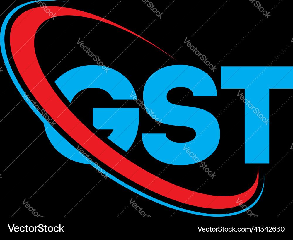 Gst logo letter letter logo design Royalty Free Vector Image