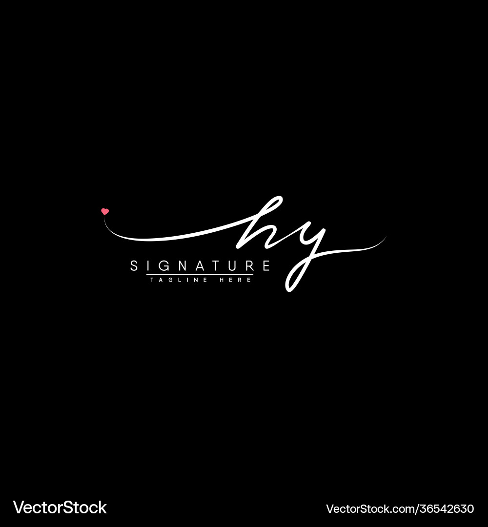 Initial letter hy logo - handwritten signature Vector Image