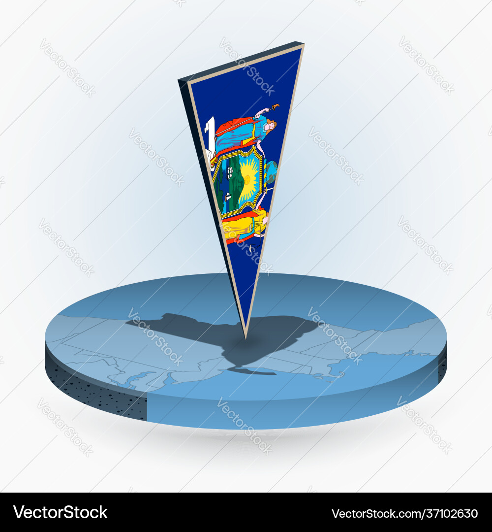 New york state map in round isometric style Vector Image
