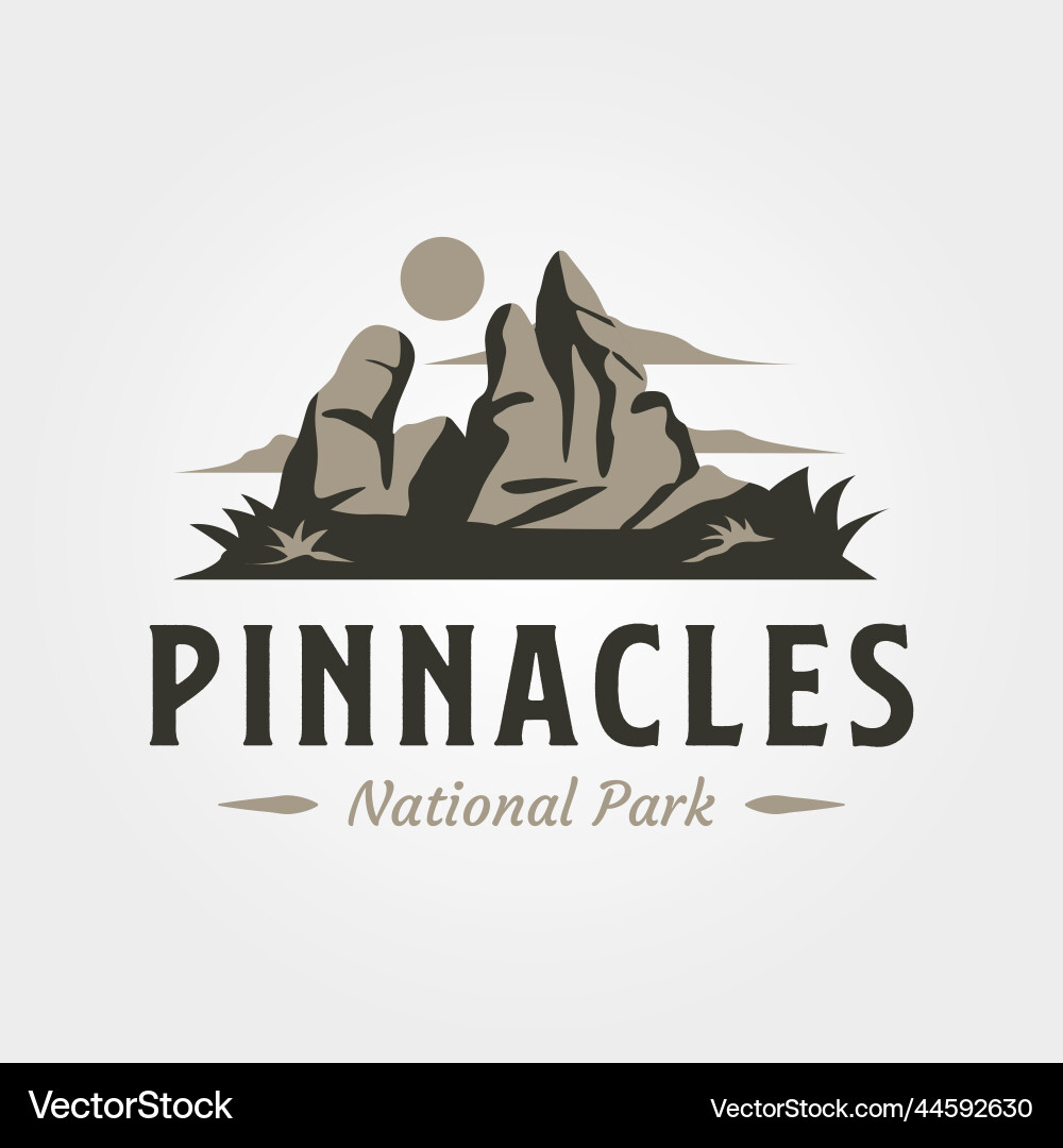 Pinnacles vintage logo symbol design Royalty Free Vector