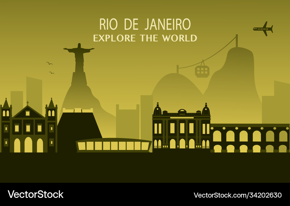 Rio de janeiro travel background Royalty Free Vector Image