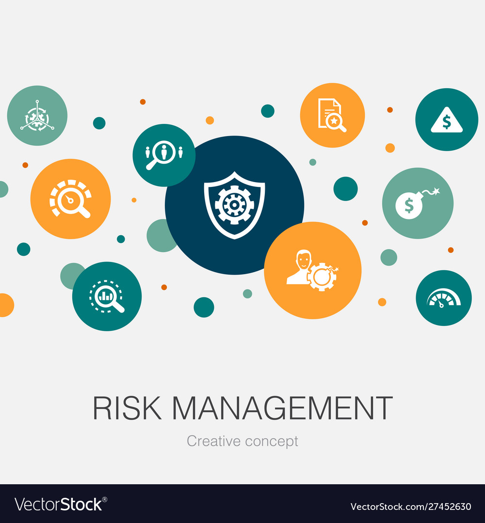Risk management trendy circle template with simple