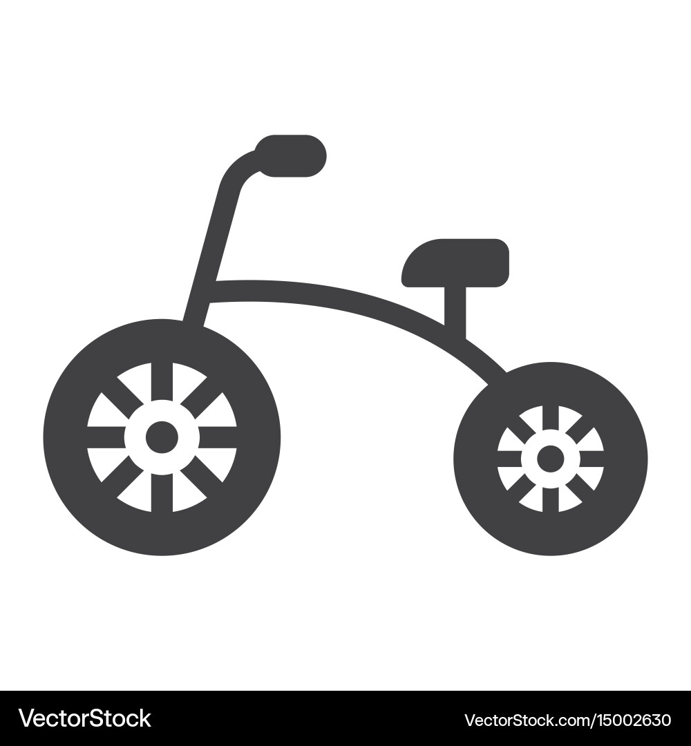 Tricycle solid icon bike and toy Royalty Free Vector Image