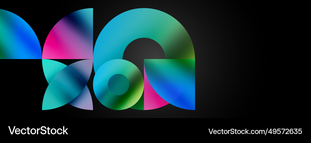 Abstract round geometric shapes with gradients Vector Image