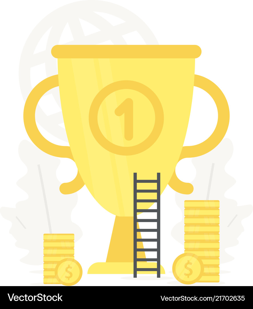 Big gold trophy business Royalty Free Vector Image