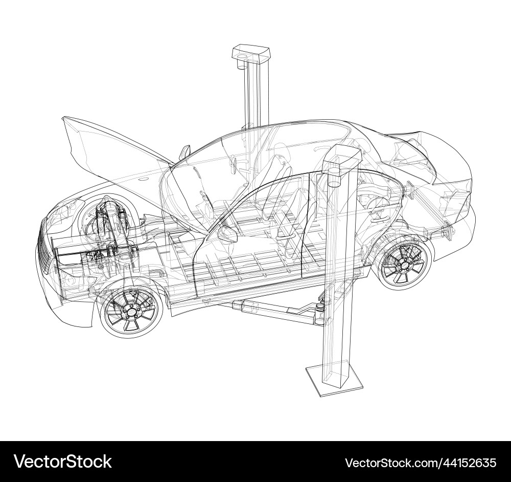 Car lift stand tower with Royalty Free Vector Image