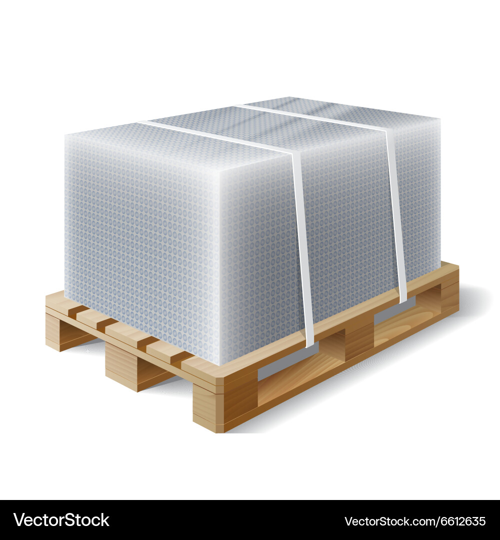 Cargo on a wooden pallet Royalty Free Vector Image
