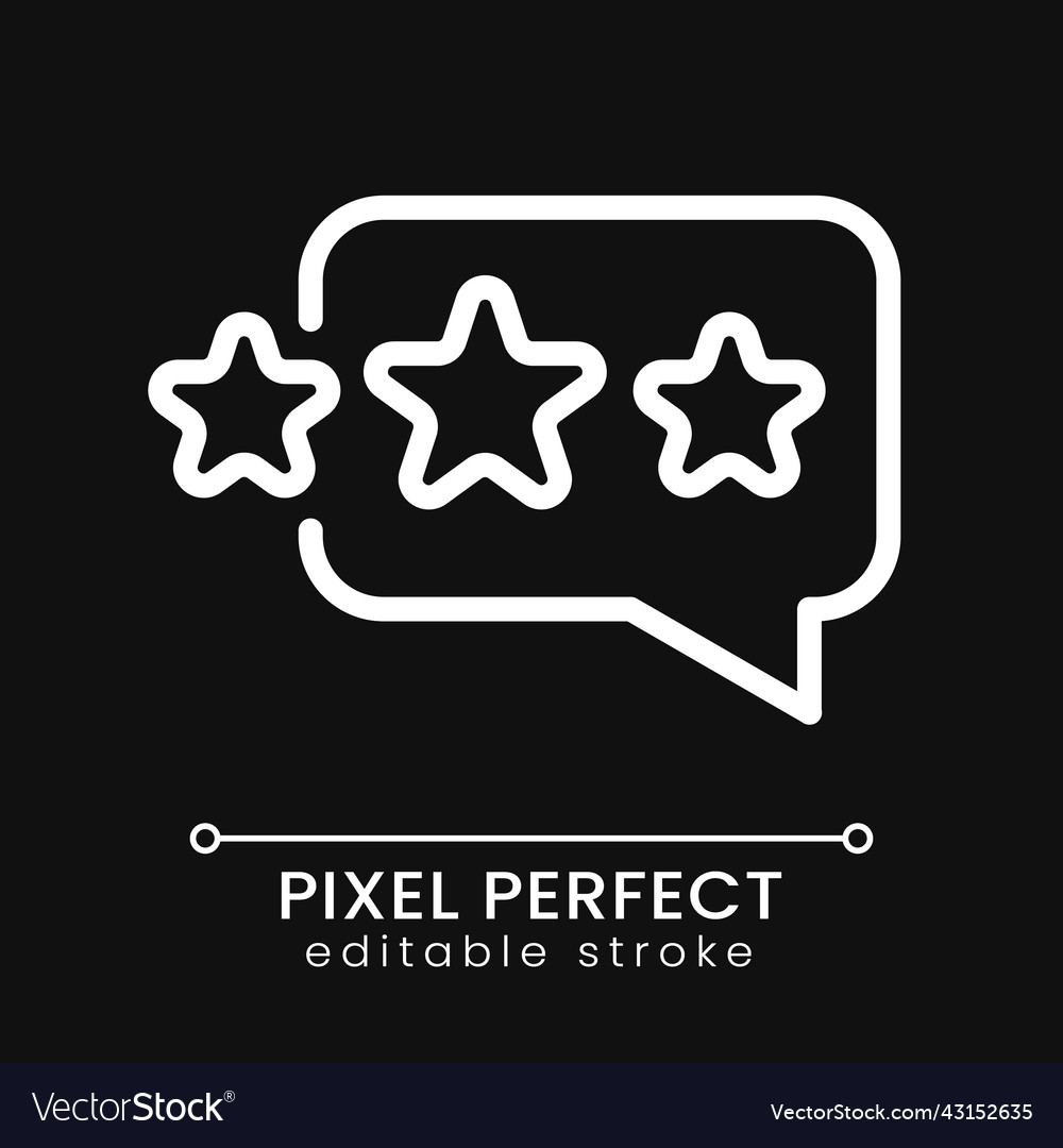 Customer feedback pixel perfect white linear icon Vector Image Customer feedback pixel perfect white linear icon Vector Image