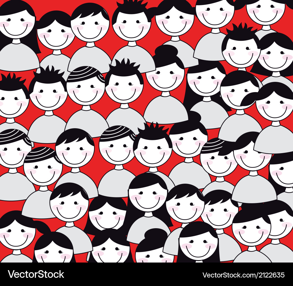 Cute people icons over red background Royalty Free Vector
