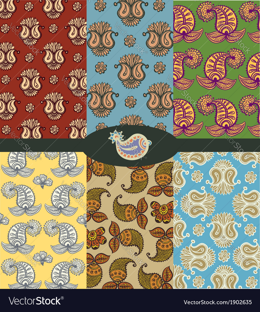 Henna pattern backgrounds Royalty Free Vector Image