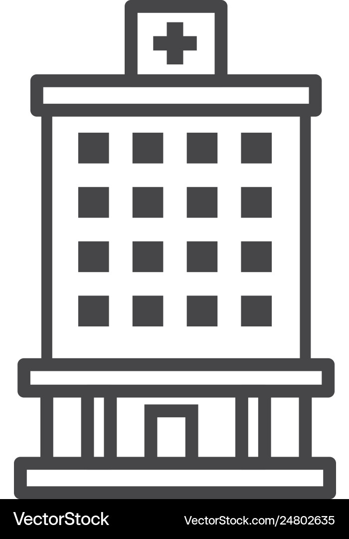 Hospital building symbol Royalty Free Vector Image