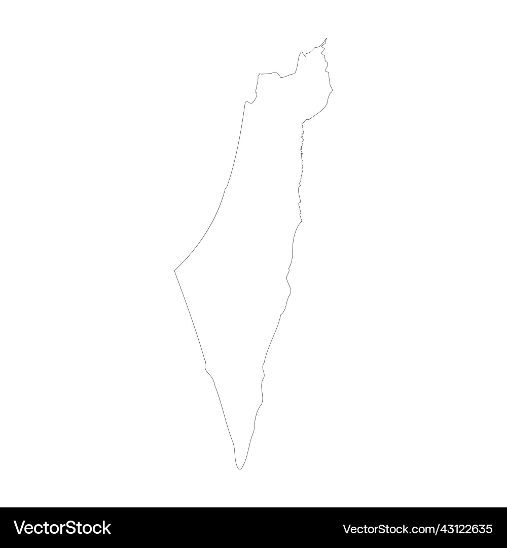Israel country map outline Royalty Free Vector Image