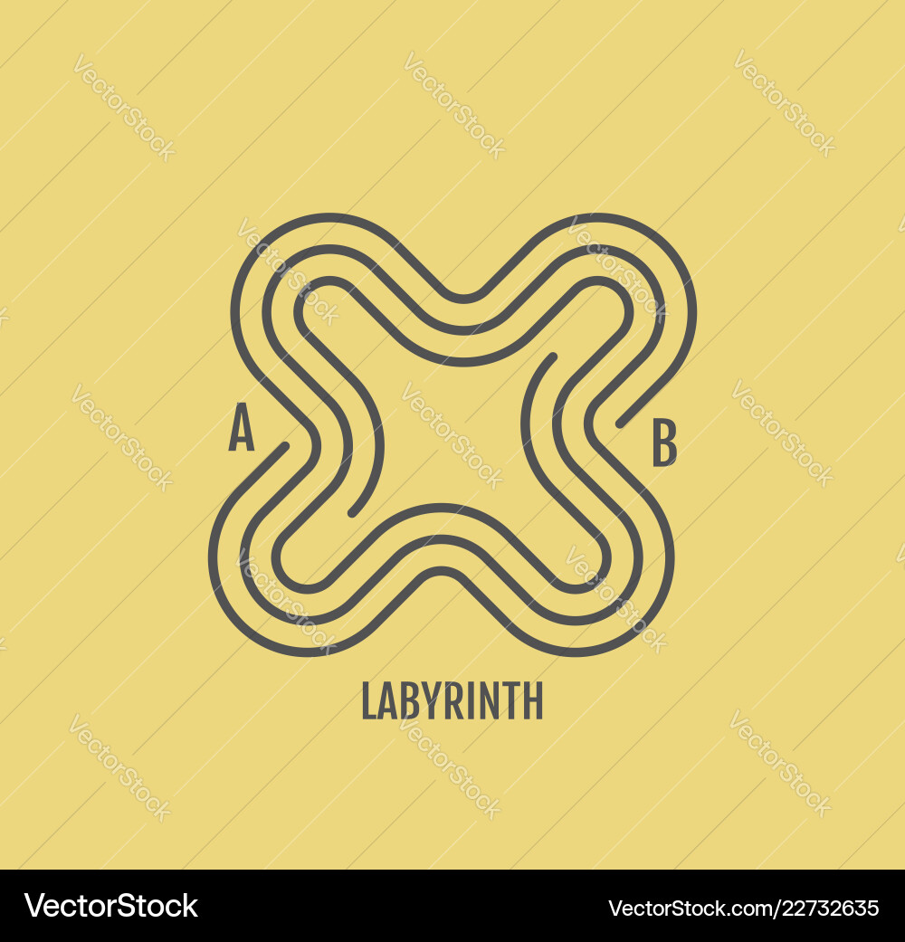 Labyrinth line art design for invitation poster Vector Image