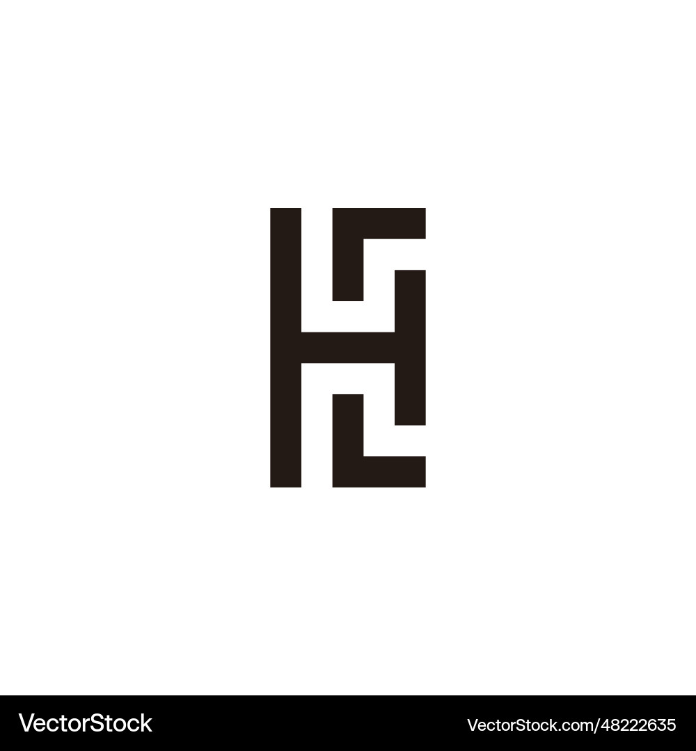Letter hc square geometric symbol simple logo Vector Image