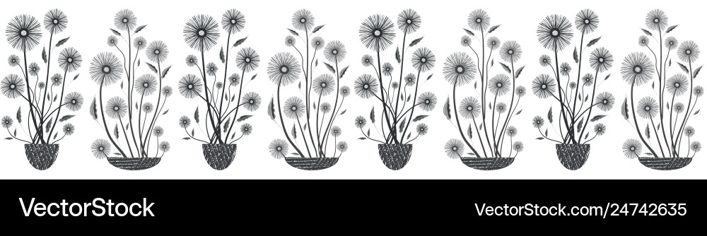 Modern elegant floral seamless border Royalty Free Vector