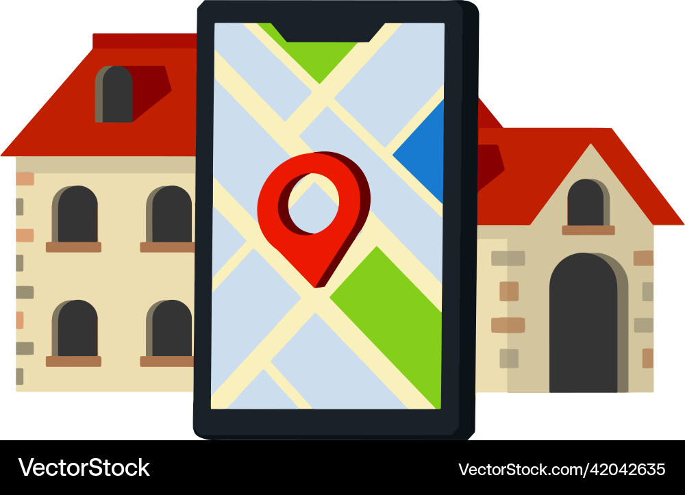 Modern home element of small town Royalty Free Vector Image