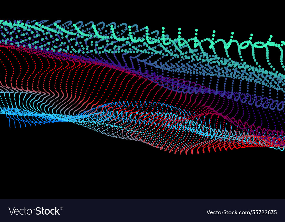 Node 3d data array dots organized to network Vector Image