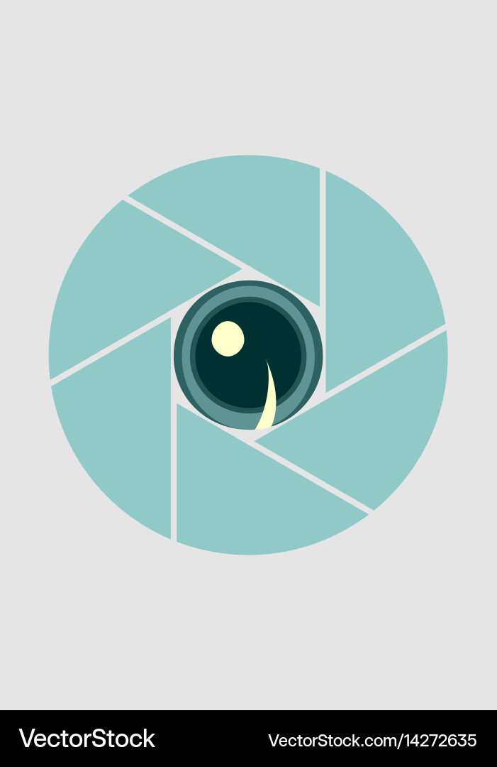 Photo camera aperture eye instead lens Royalty Free Vector
