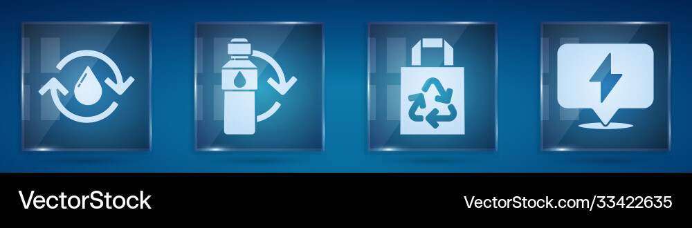 Set recycle clean aqua recycling plastic bottle Vector Image