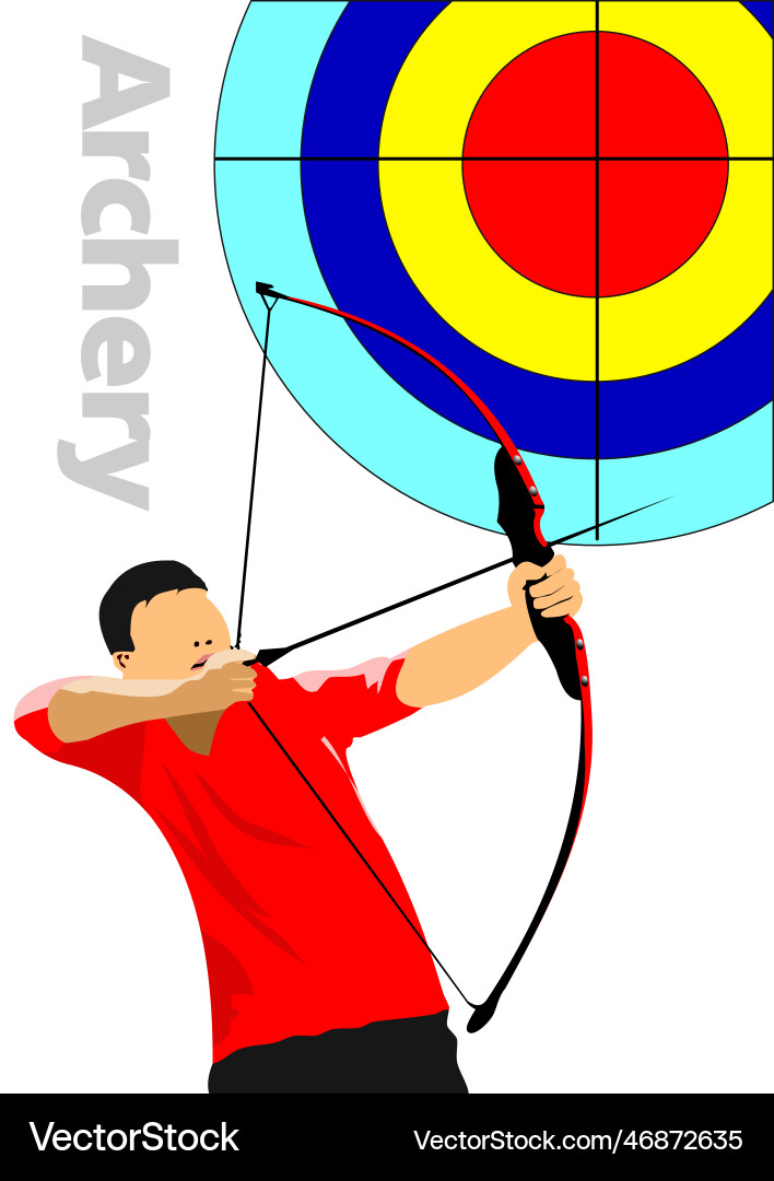 Sport archery practice color 3d Royalty Free Vector Image