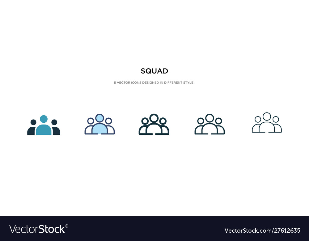 Squad icon in different style two colored Vector Image