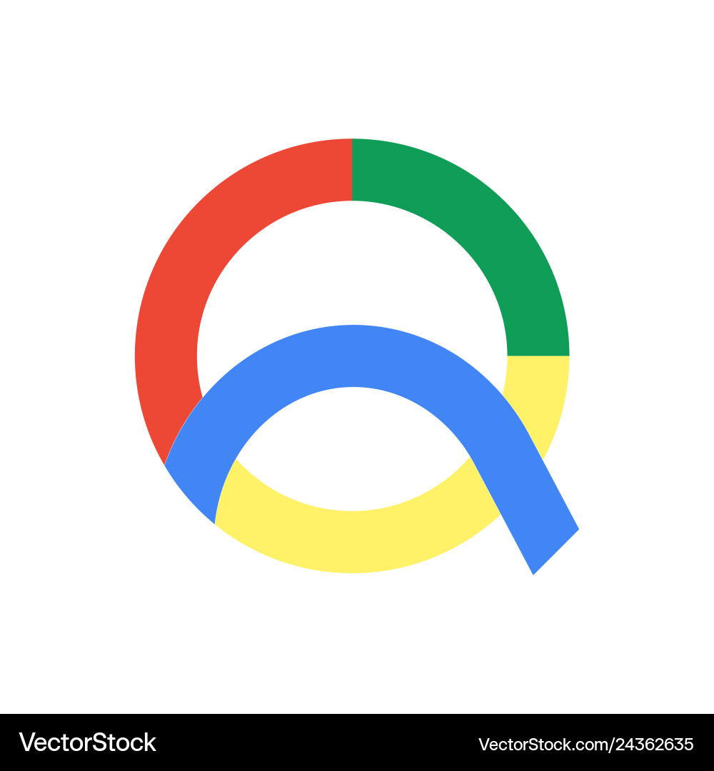 Stylized letter q company colored logo Royalty Free Vector