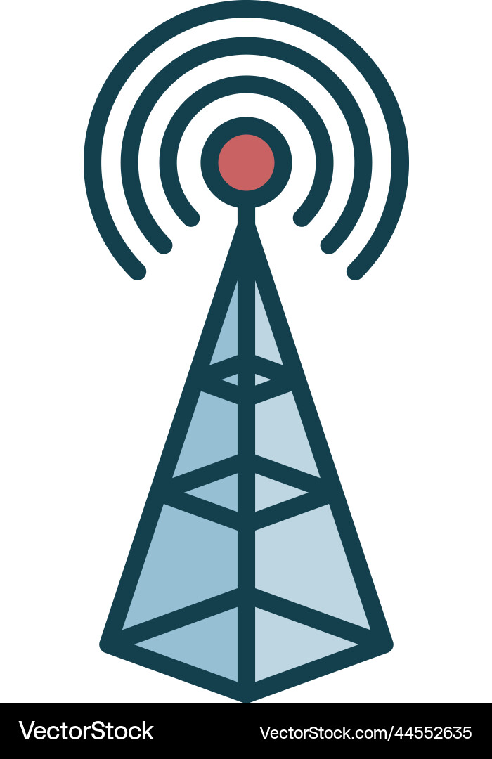 Wifi signal in antena Royalty Free Vector Image