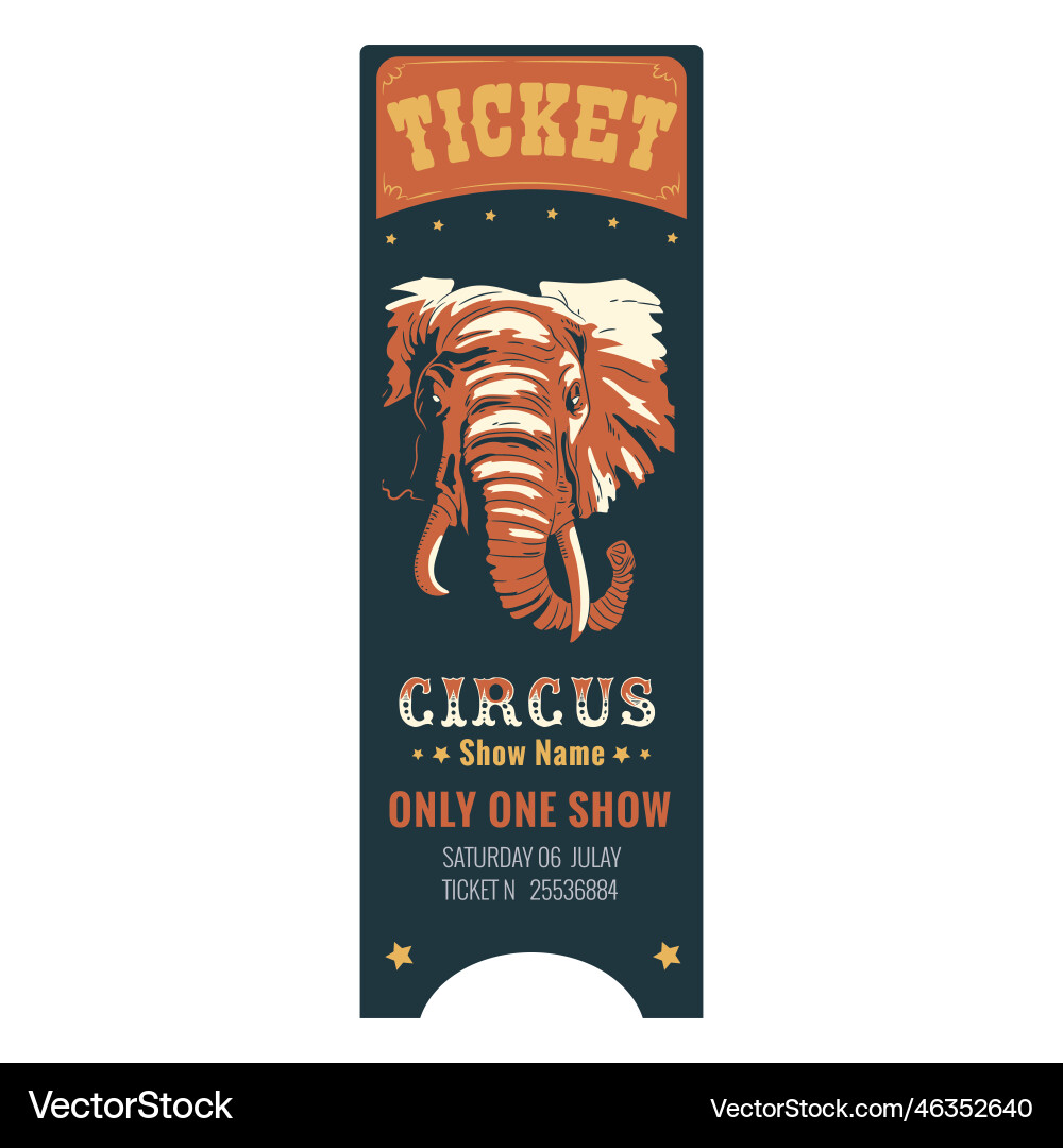 Beautiful circus ticket Royalty Free Vector Image
