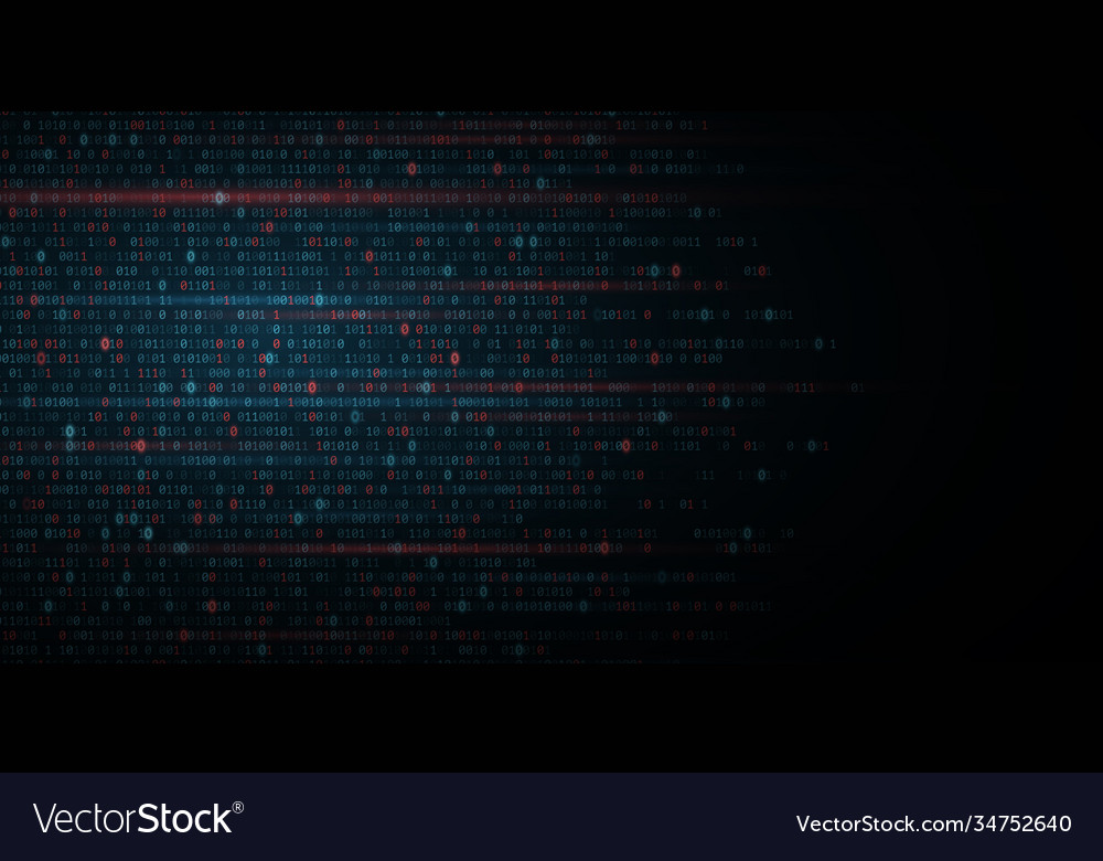 Binary software code background random Royalty Free Vector