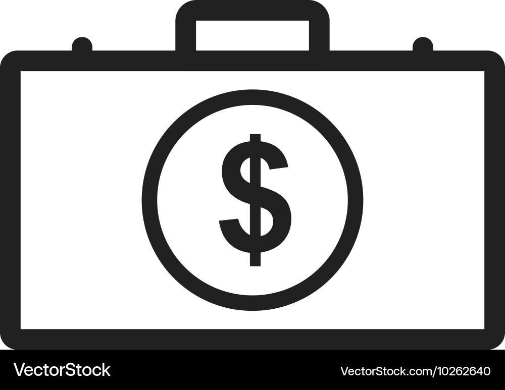 Dollar briefcase Royalty Free Vector Image - VectorStock