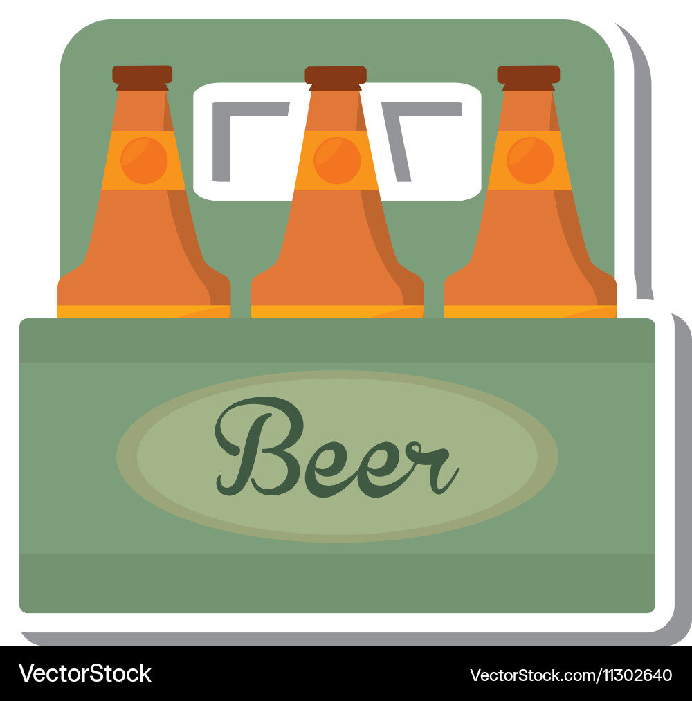 Fresh beer bottle isolated icon Royalty Free Vector Image