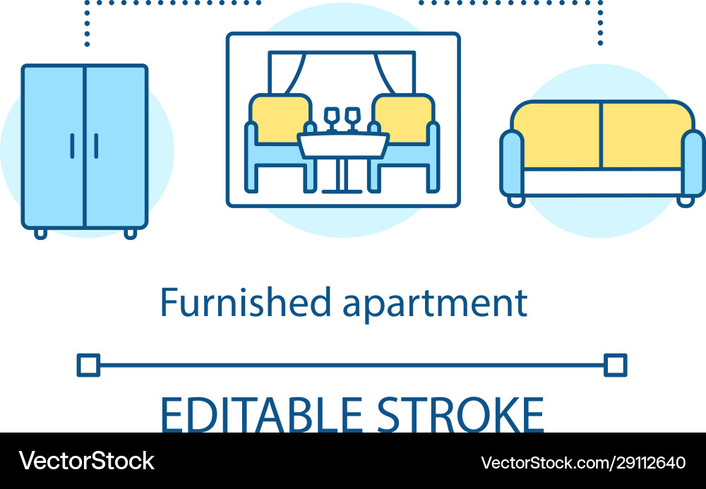 Furnished apartment concept icon Royalty Free Vector Image
