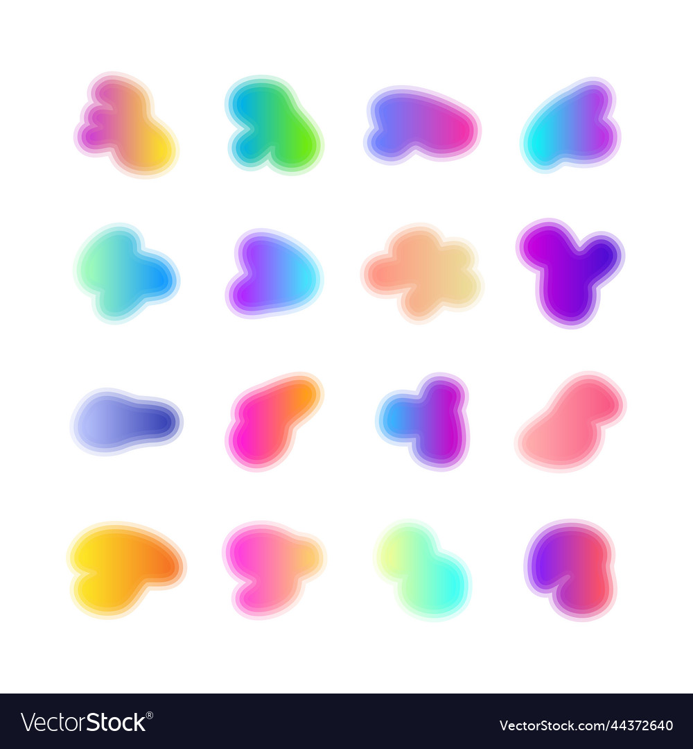 Gradient liquid blob shapes Royalty Free Vector Image