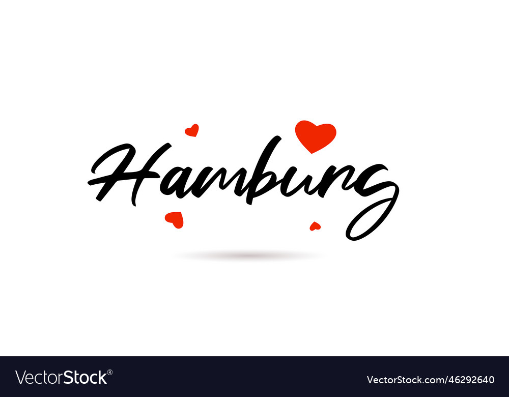 Hamburg Handwritten City Typography Text Vector Image
