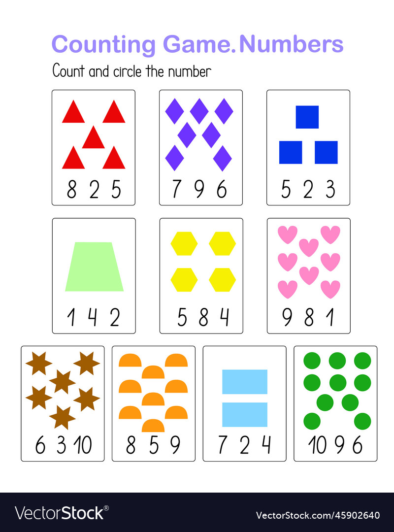 How many objects find and circle counting Vector Image