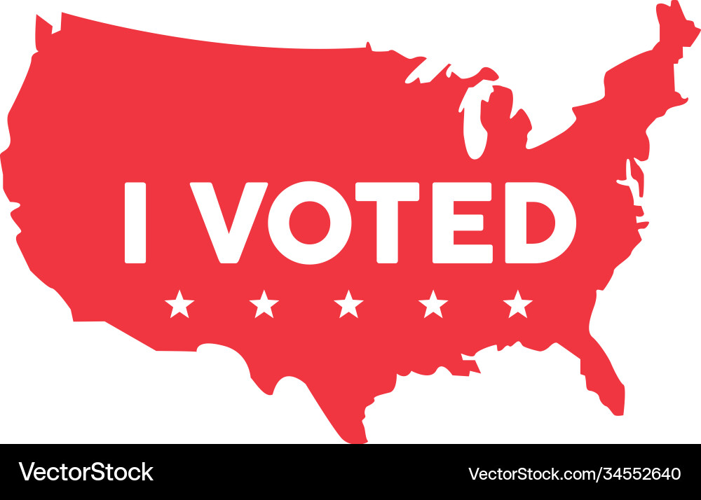 I voted lettering in usa map Royalty Free Vector Image