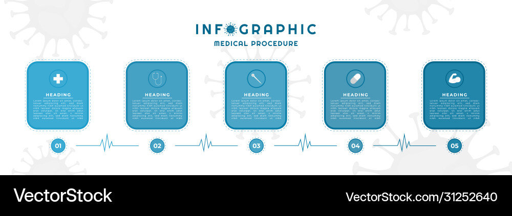 Infographic square label design medical procedure Vector Image
