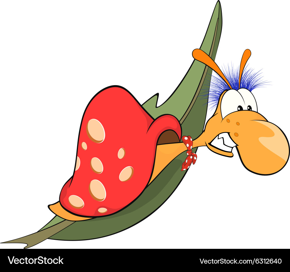 Malicious snail the monster cartoon Royalty Free Vector