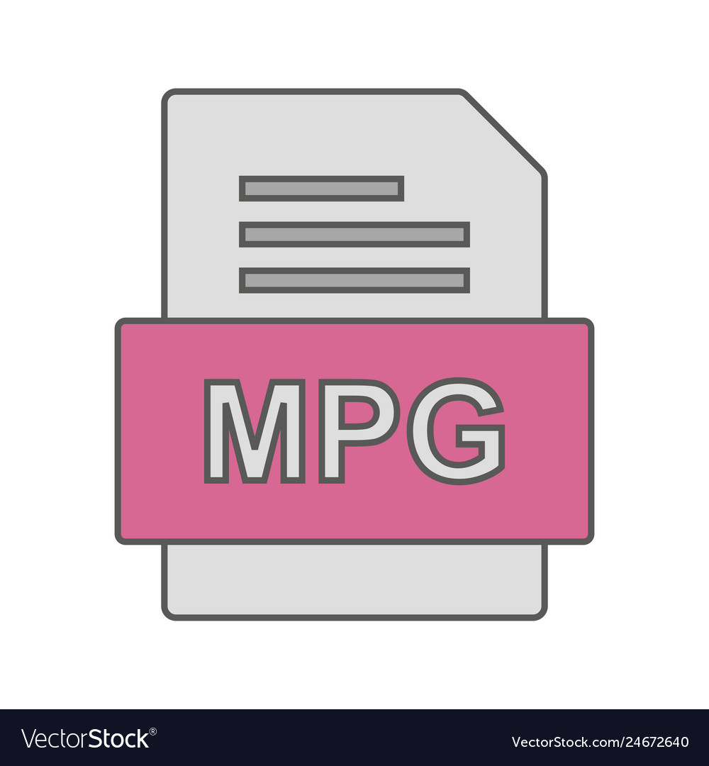 Mpg file document icon Royalty Free Vector Image