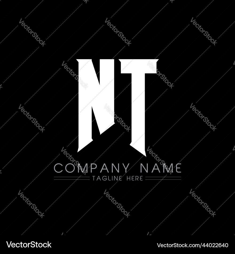 Nt letter logo design initial letters gamings Vector Image