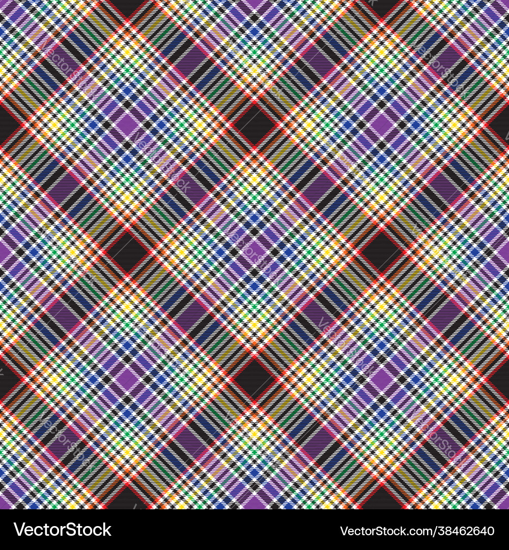 Rainbow chevron plaid tartan textured seamless Vector Image