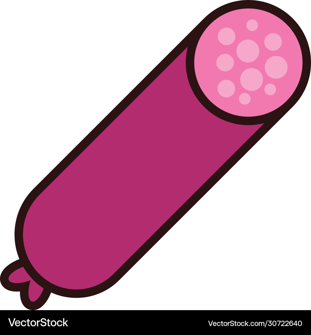 Sausage fresh line and fill style Royalty Free Vector Image